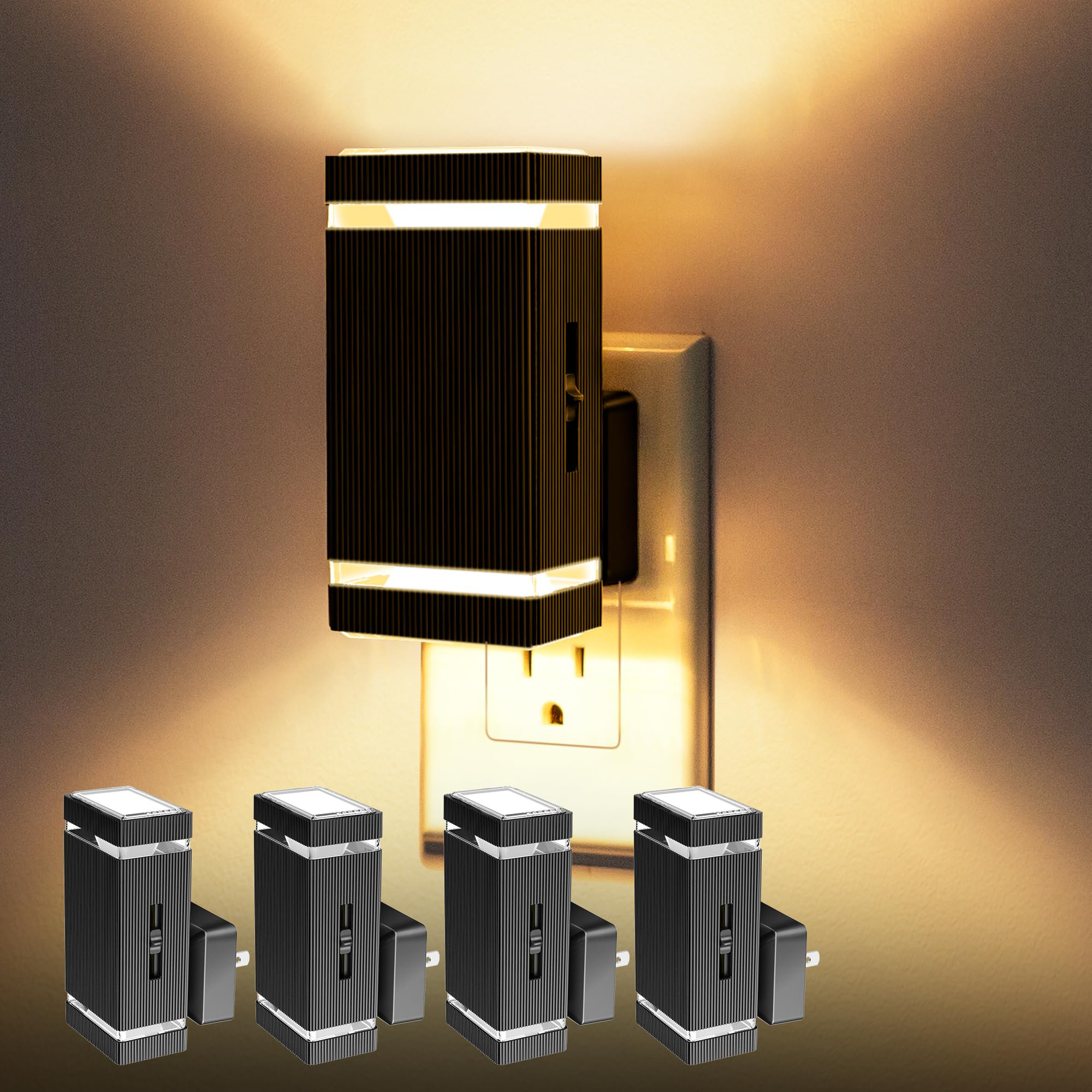 OUMIKEJI Dimmable LED Night Light Plug In [4 Pack], Night Lights Plug ...